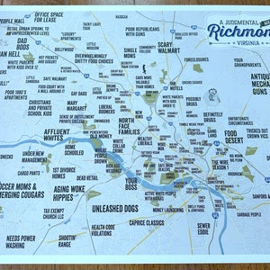 Judgmental Map of Richmond Virginia 18"x24" Print - Etsy