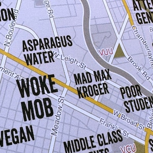 Judgmental Map of Richmond Virginia 18"x24" Print - Etsy