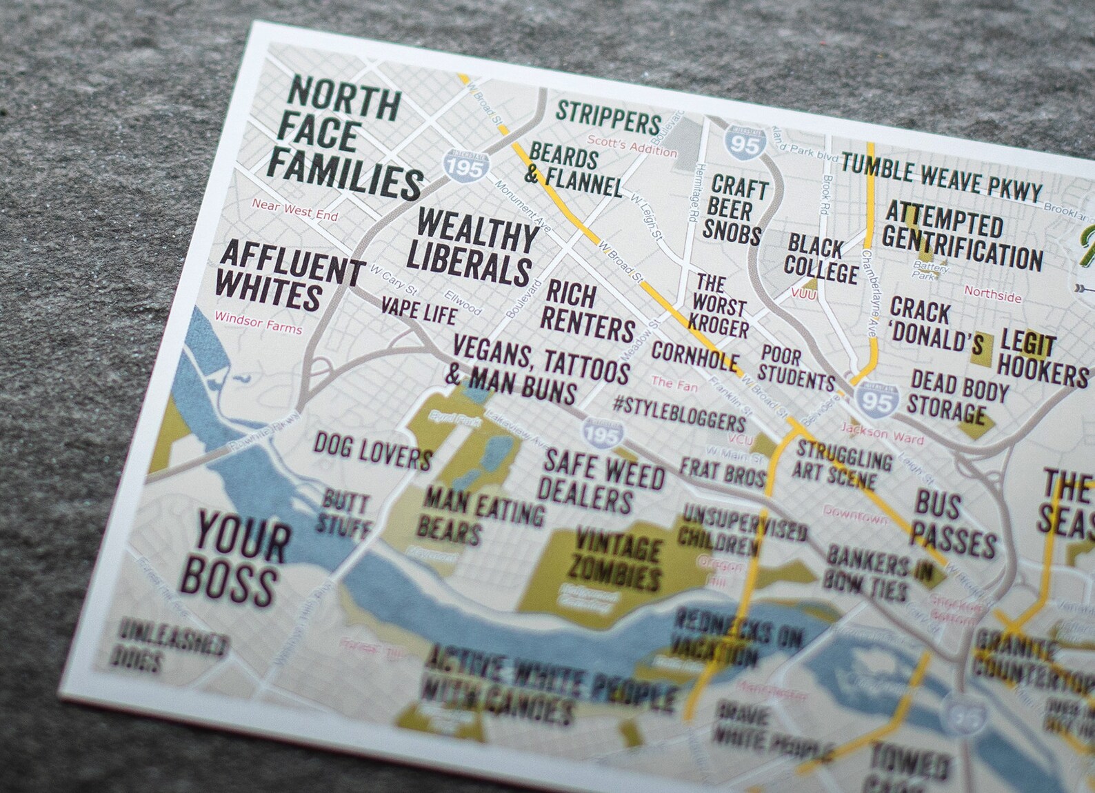 Judgmental Map of Richmond Virginia - 10 Postcards - Etsy