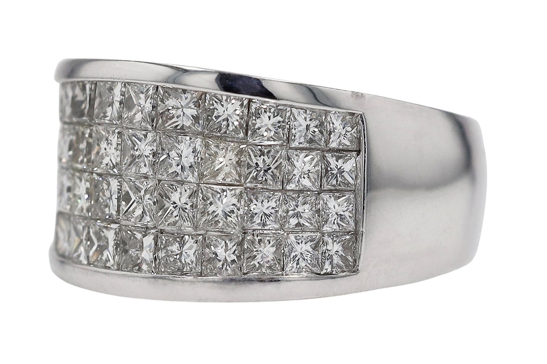 Wide 4 Row Invisible Setting 2.40 Carat Diamond Band - Etsy