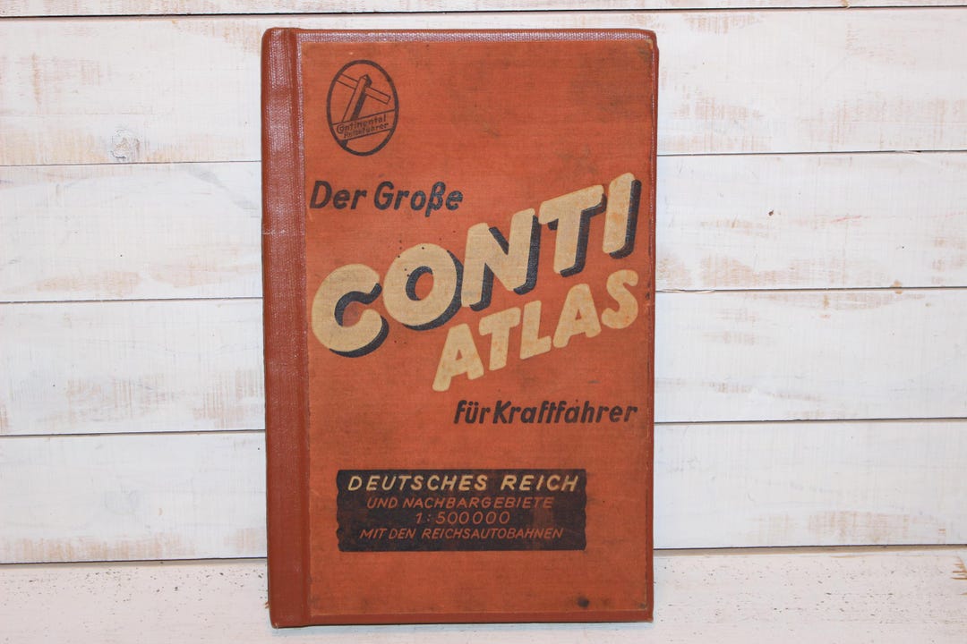1935 German Road Map Book Der Grosse Conti Atlas Fur Kraftfahrer Pre ...