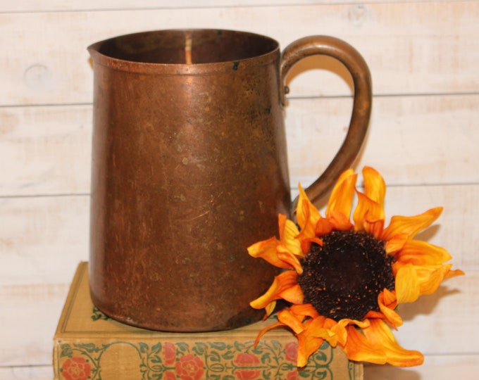 Vintage West Bend Solid Copper Pitcher Beautiful Patina Copper Pitcher ...
