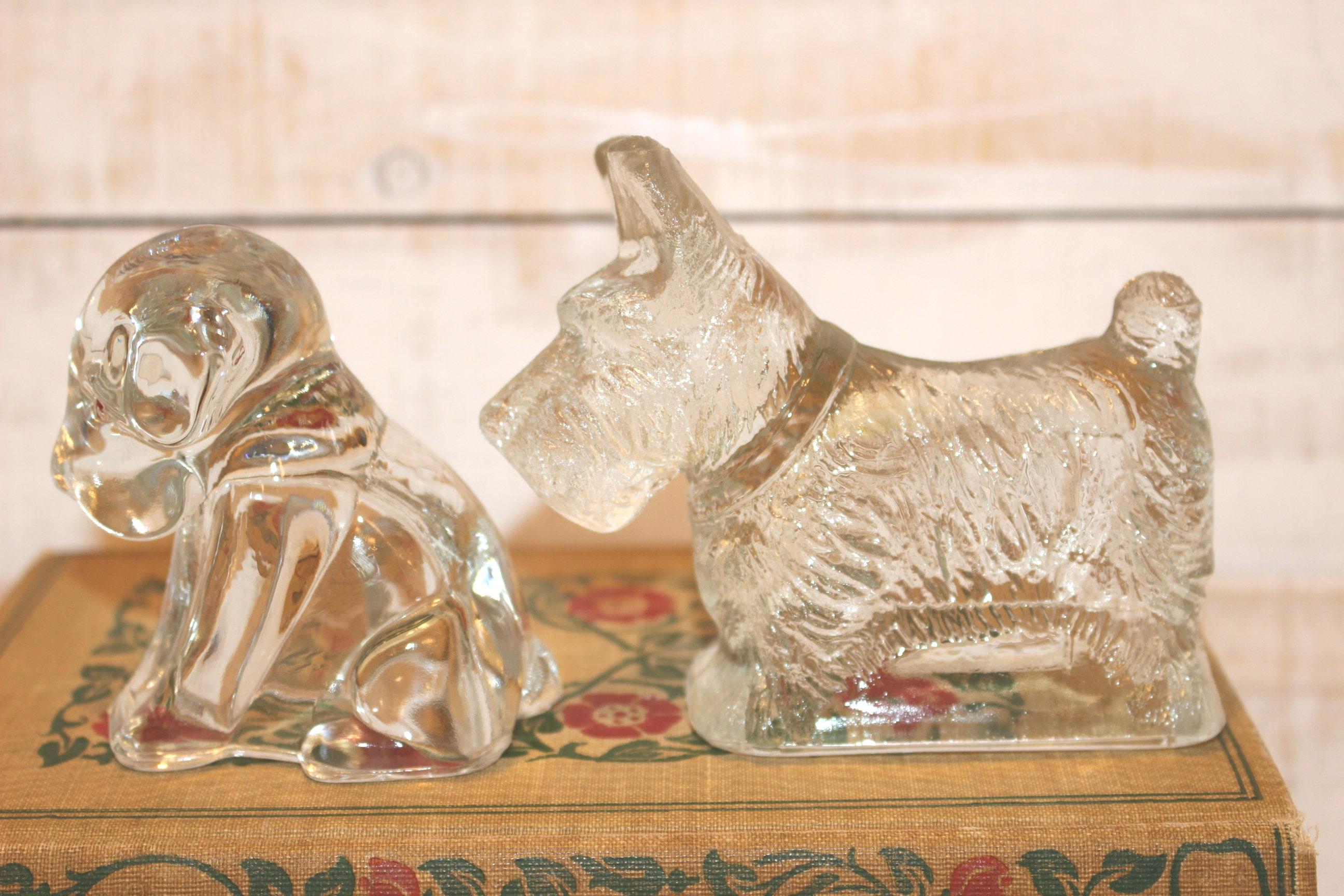 Vintage Glass Dog Candy Containers: Scotty Dog & Bulldog Collectibles ...