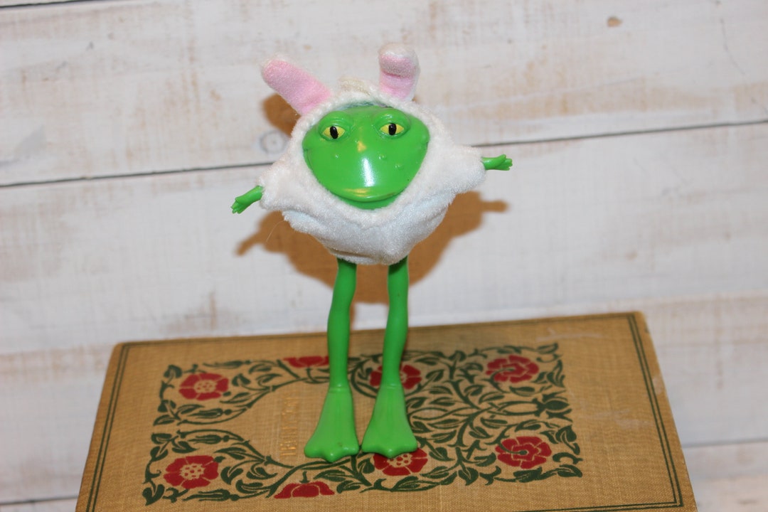 Vintage Applause Plastic Bendable Frog Wearing Easter Bunny Outfit ...