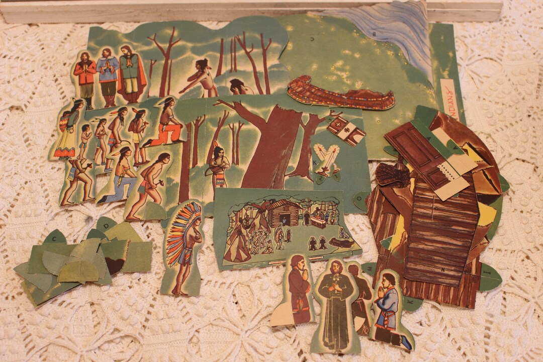 Vintage Paper Play Set Father Marquette and the Indians Vintage ...