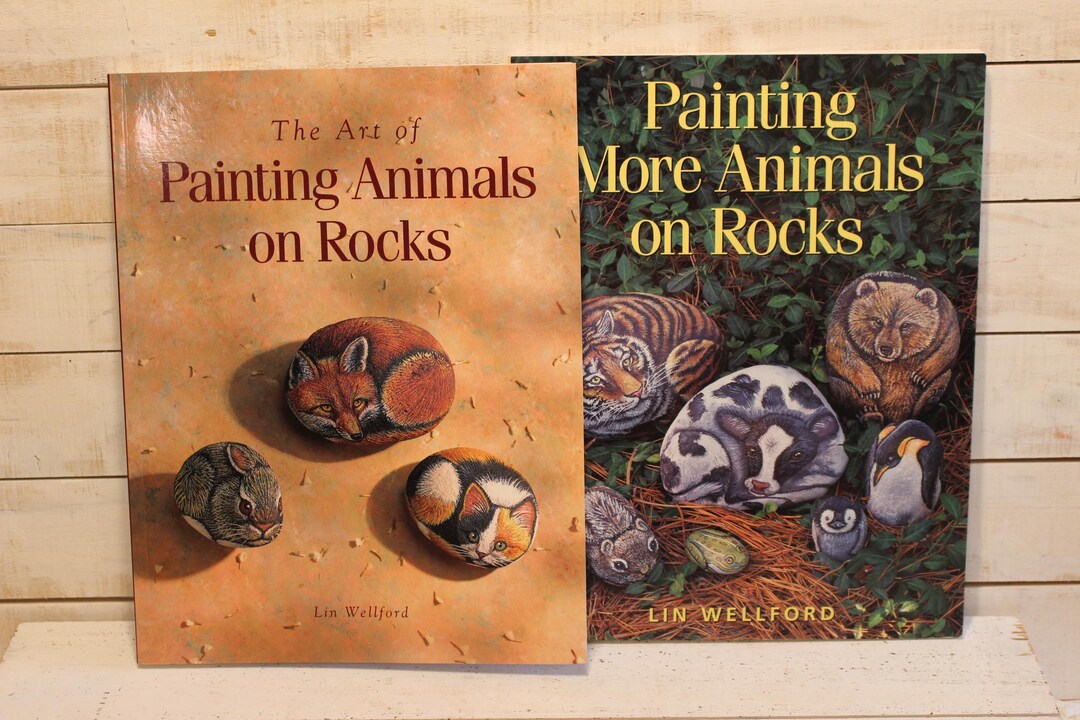 2 Vintage Craft Boks the Art of Painting Animals on Rocks and Painting ...