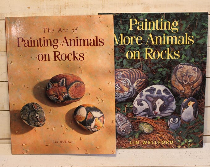 2 Vintage Craft Boks the Art of Painting Animals on Rocks and Painting ...