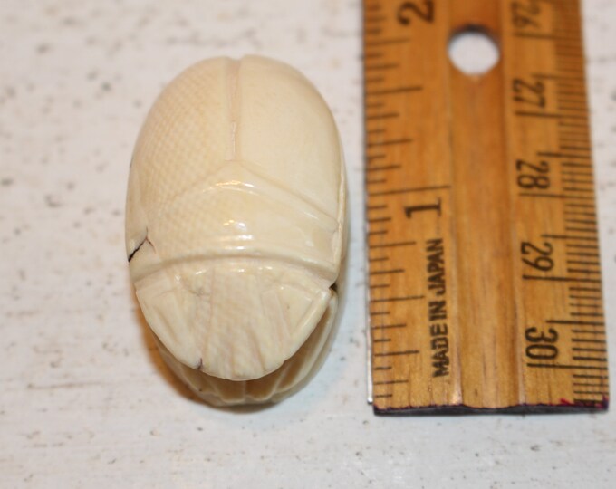 Hand Carved Bone Scarab Bead, Egyptian Pharaoh - Etsy