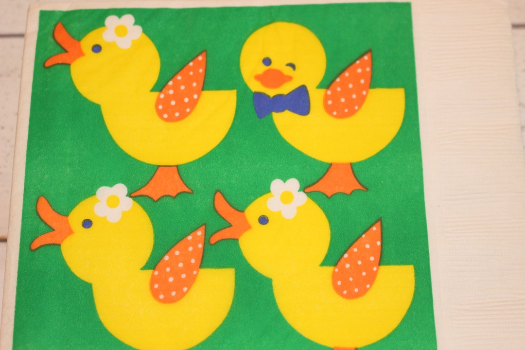 Vintage Hallmark Yellow Ducklings Paper Napkins, Easter Napkins, Baby ...