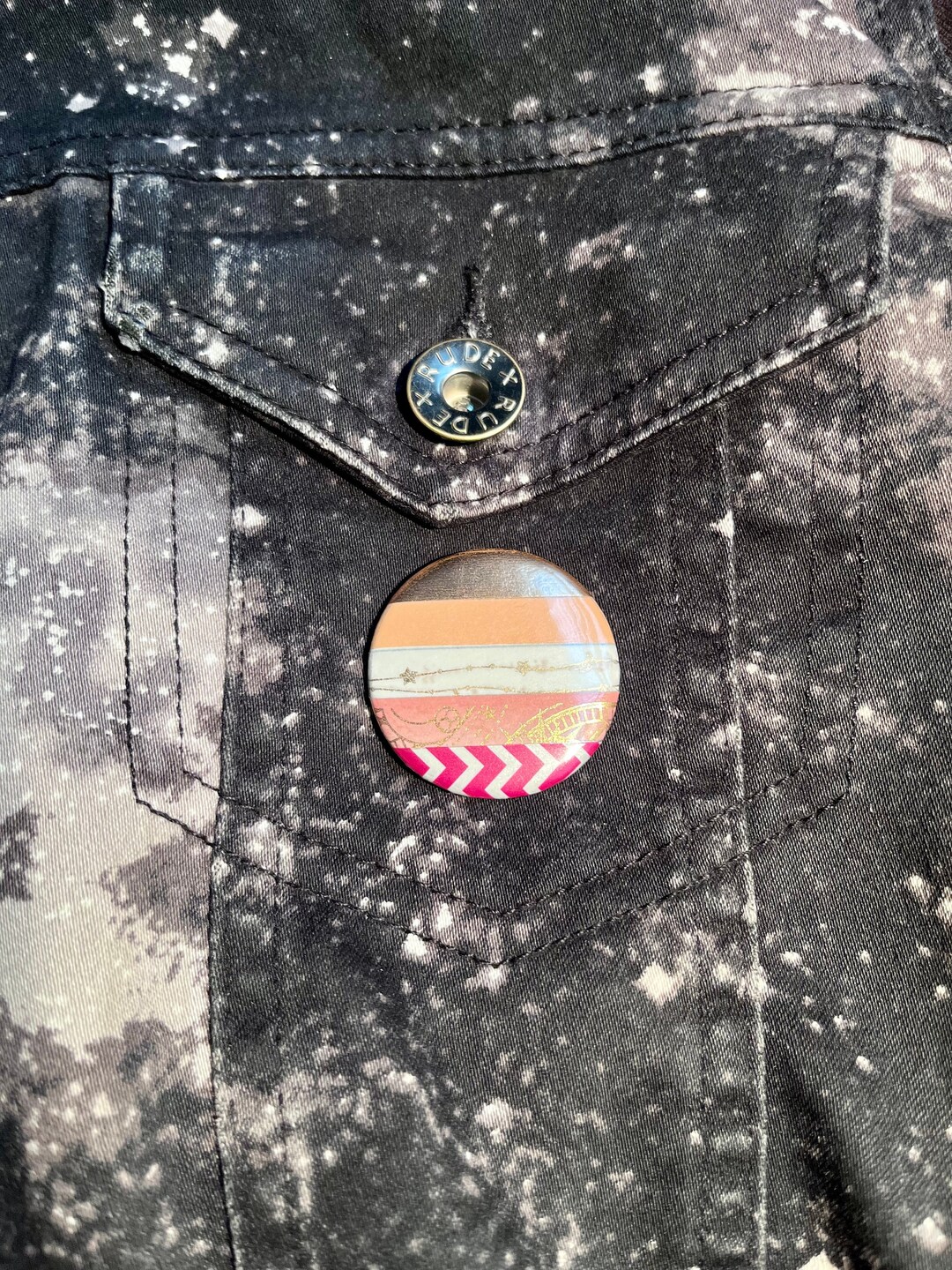 Lesbian Pin Pride Flag Button Queer Pin Washi Tape Pin Pinback Button Lgbtq Lesbian Button