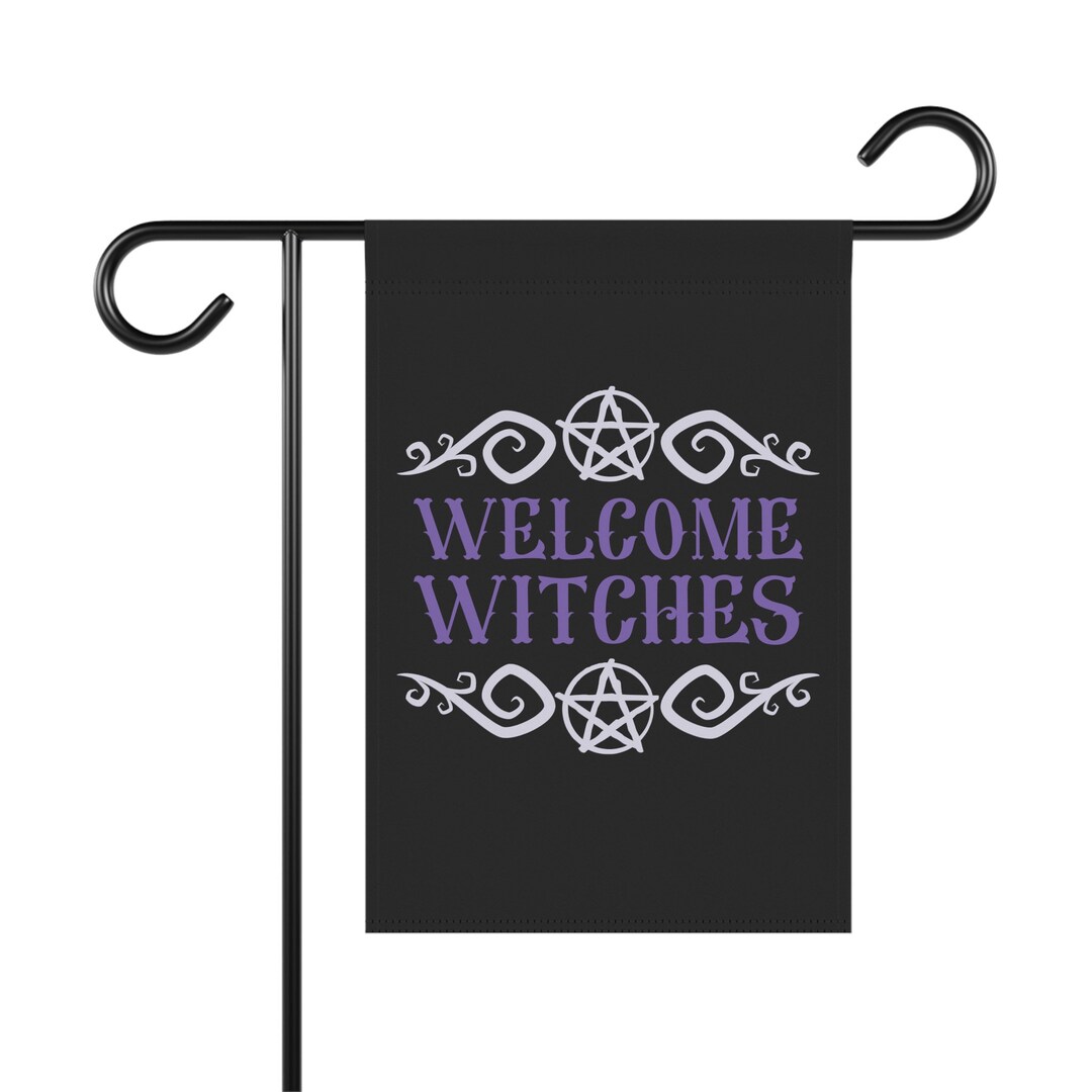 Witchy Garden Flag and House Banner - Halloween Decoration - Welcome ...
