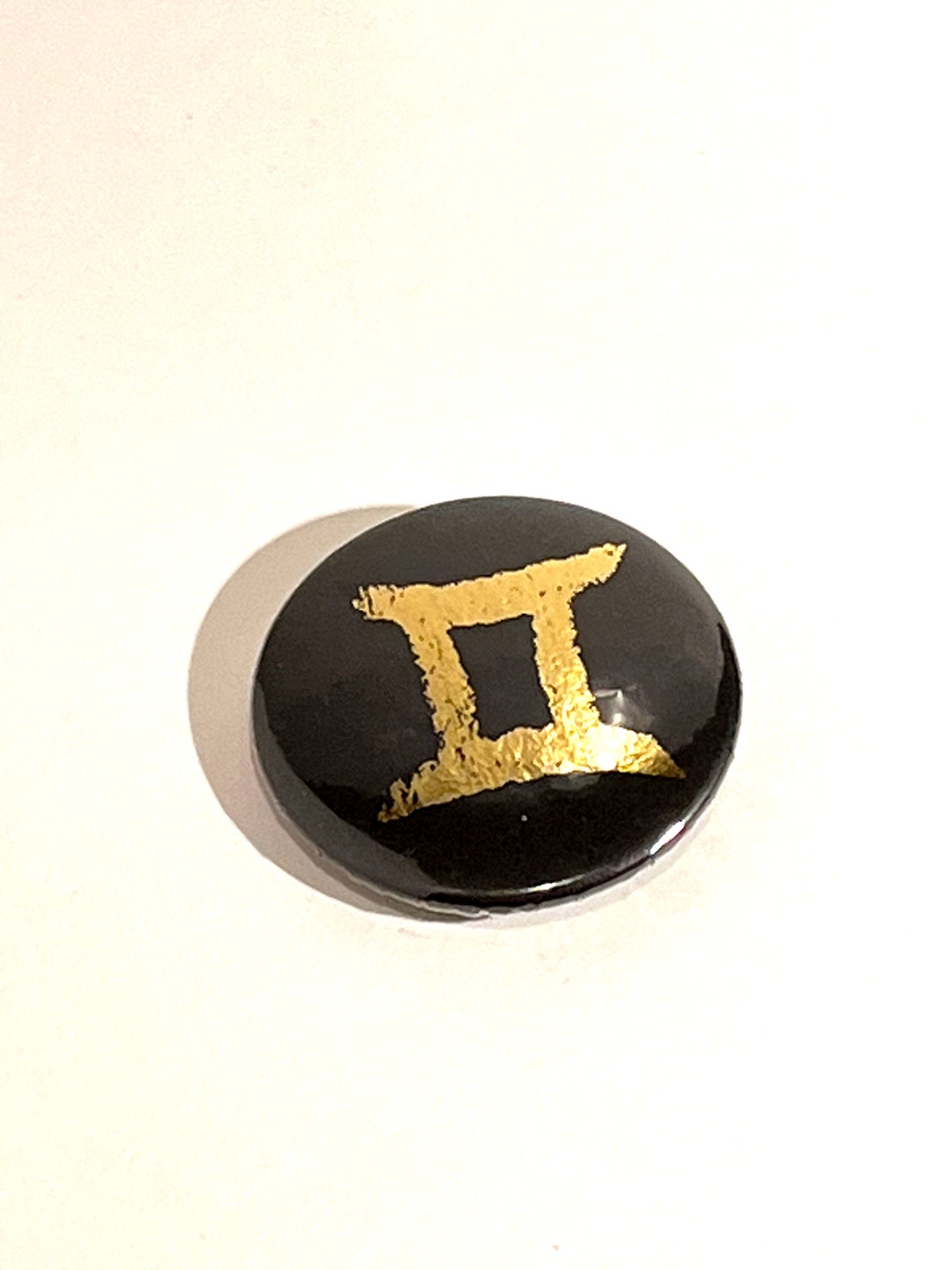 Gemini Pin - Gold Foil Zodiac Button - Birthday Gift for Astrology ...