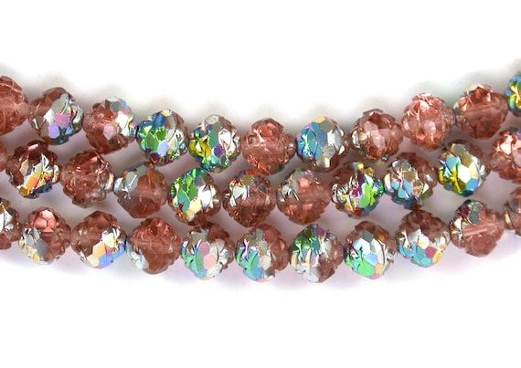 Rose Pink Transparent Gold Silver Vitrail Finish 8 X 7mm | Etsy