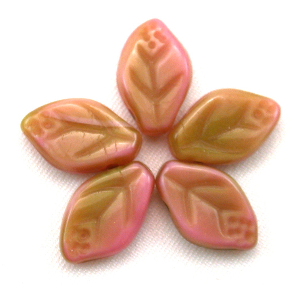 Rosa rosa opaco con esmalte transparente verde oliva 7 x 12mm | Etsy