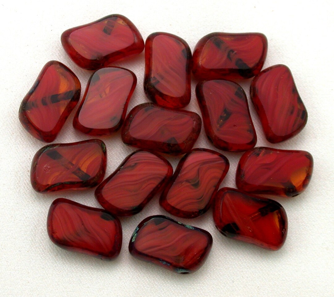 Red Semiopaque Gold Brown Translucent Color Glass Transparent W/ Brown ...