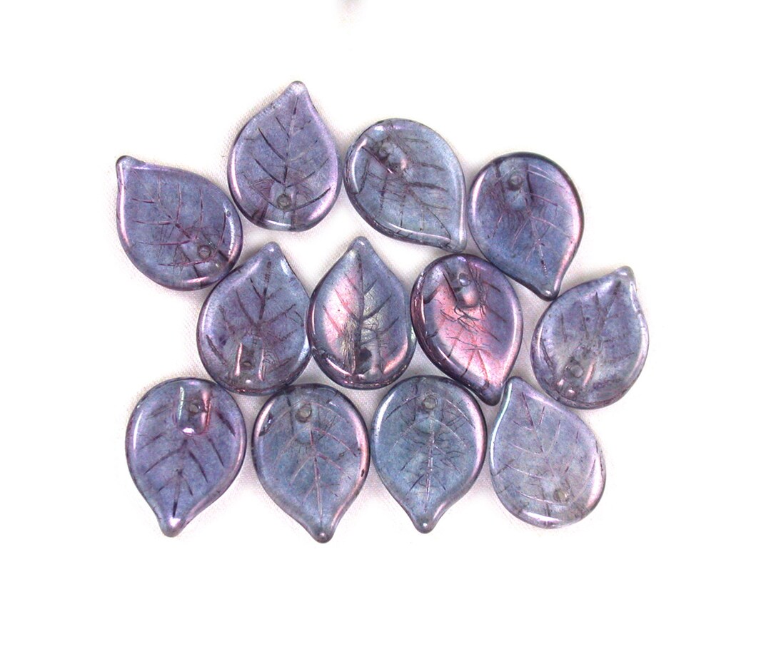 Light Montana Blue Celsian Transparent 18mm Large Leaves. Set of 6, 12 ...