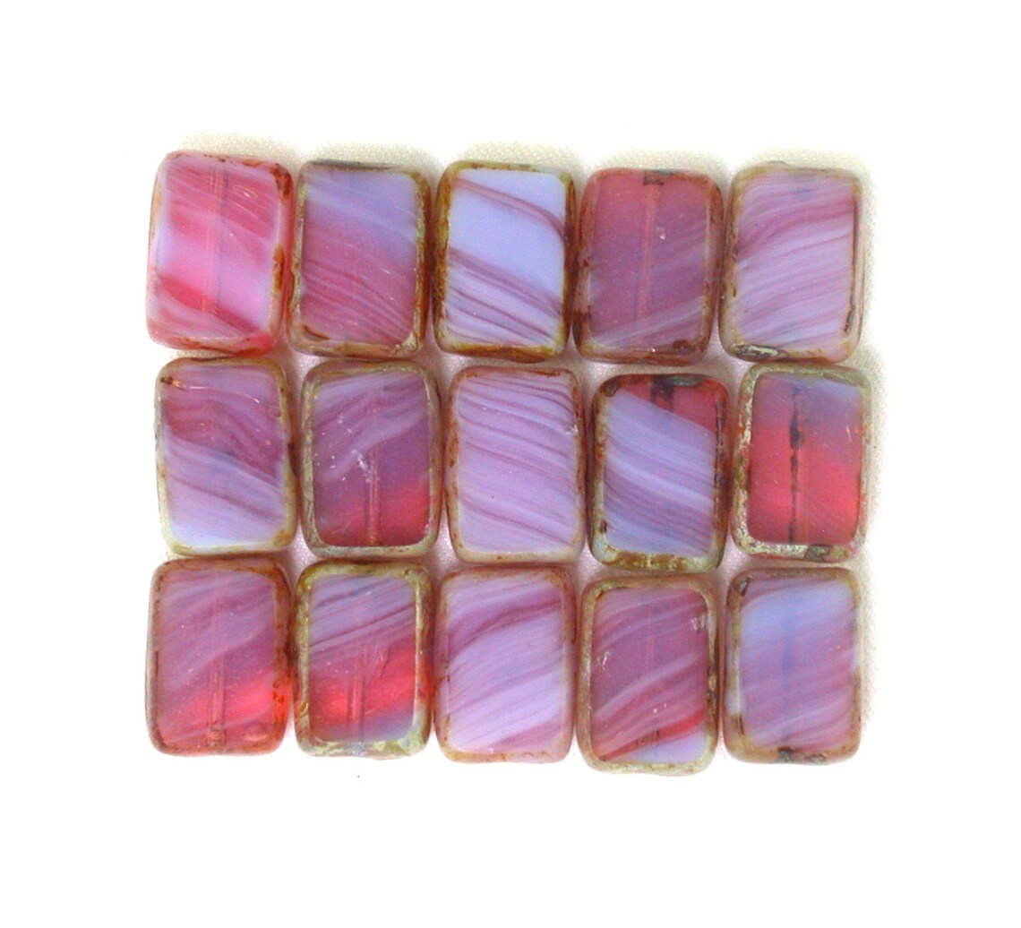 Pink Opaline Purple Opaque Streaks Mix W/ Picasso 12 X 8 X 4mm ...