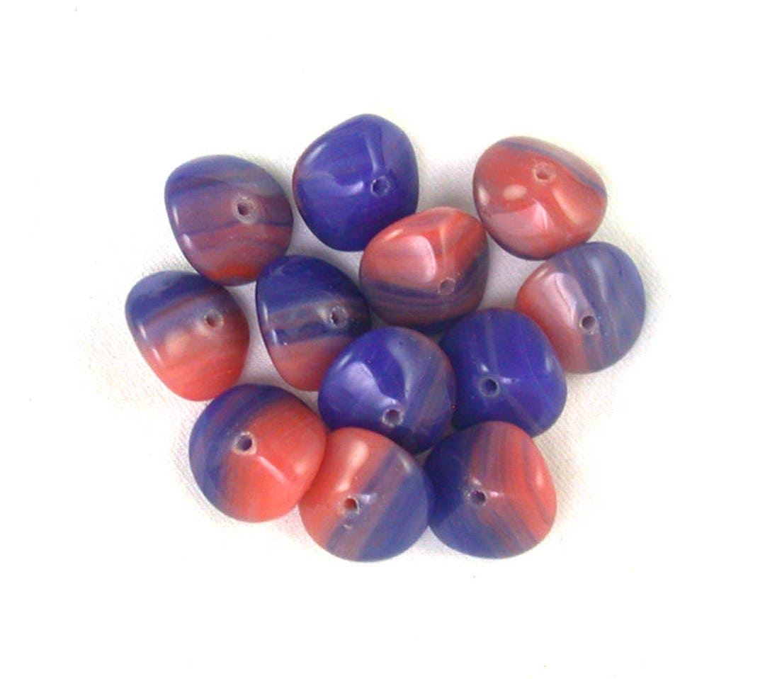 Sapphire Blue Old Rose Opaque Blend Vintage 7 X 10mm Wobbly Saucer ...