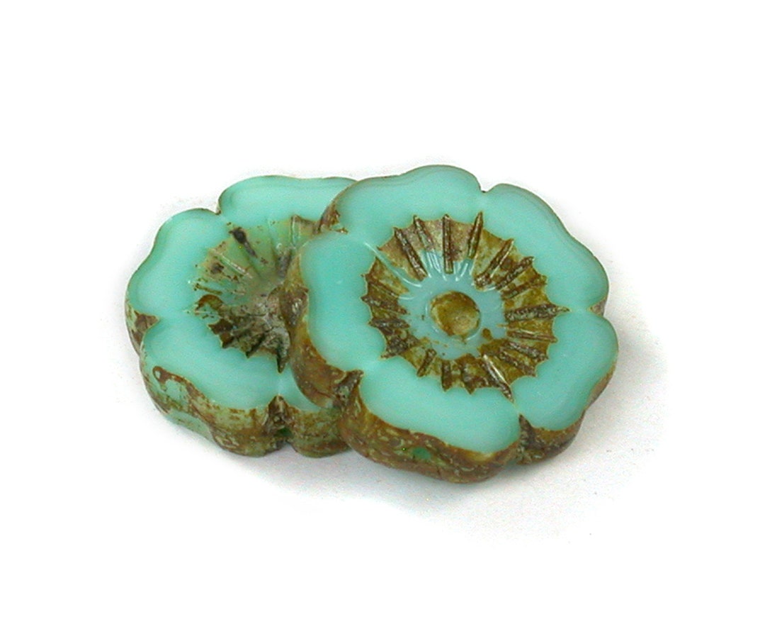 Turquoise Silk UV Active W/ Golden Brown Picasso Large 22mm Hawaiian ...