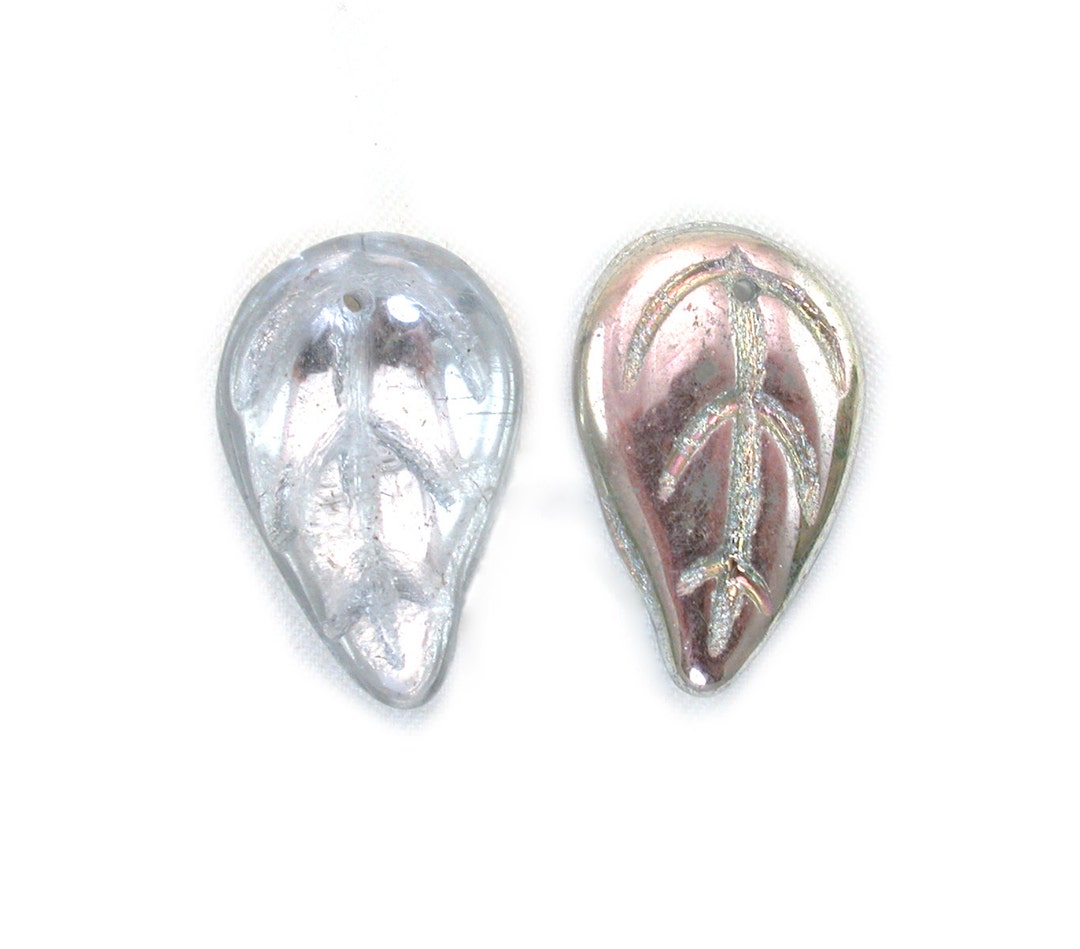 Crystal Transparent Silver Vitrail Finish 20 X 13mm Leaves. - Etsy