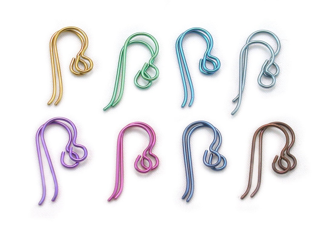 Eight Color Choices in 20 Gauge Niobium Ear Wires. Three Pair (6 Pc ...