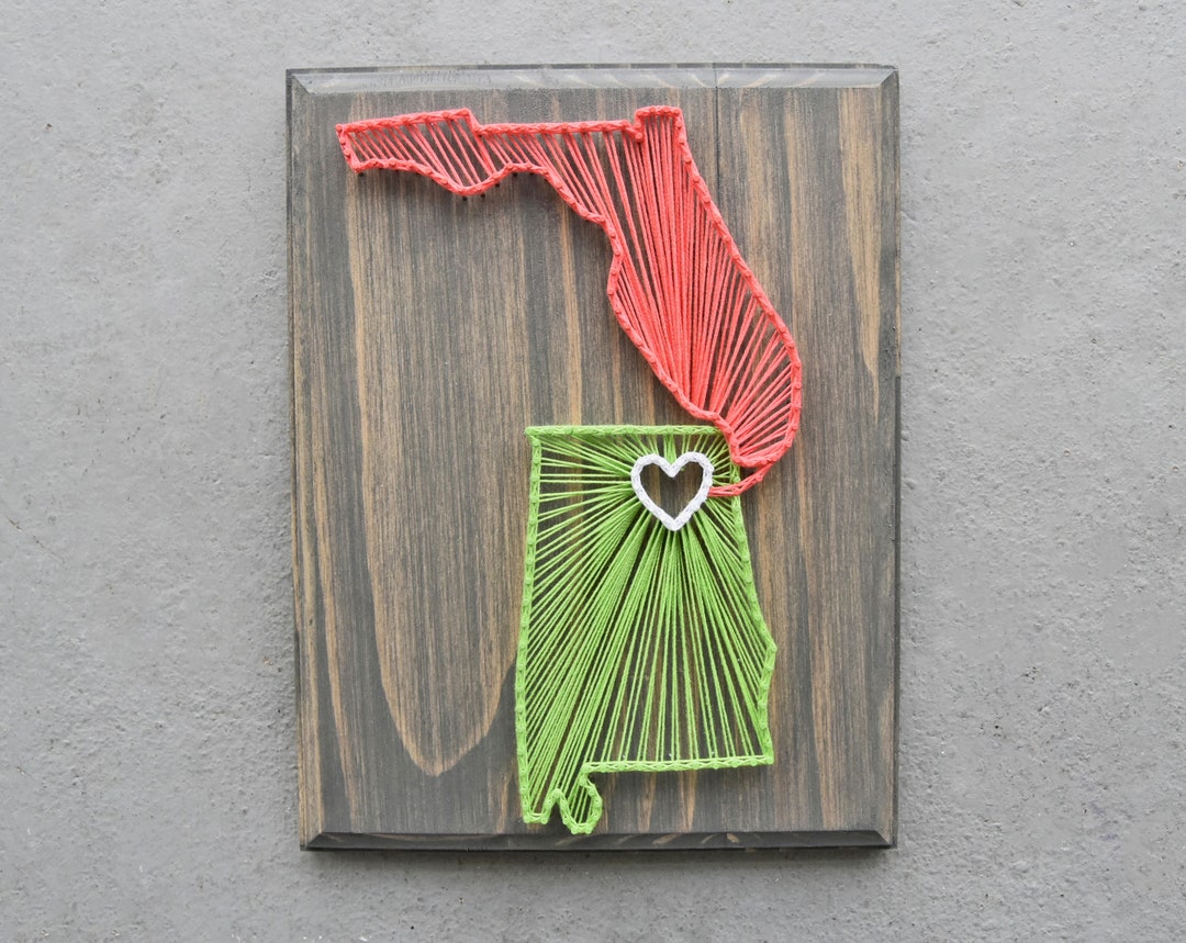 State String Art Two State String Art Home Decor College - Etsy