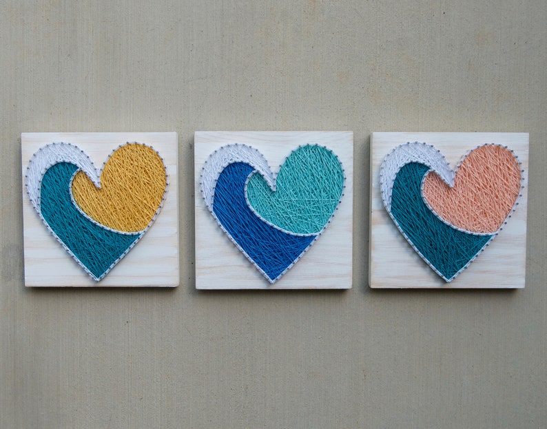 Wave String Art Beach House Decor Beach Decor Nautical - Etsy