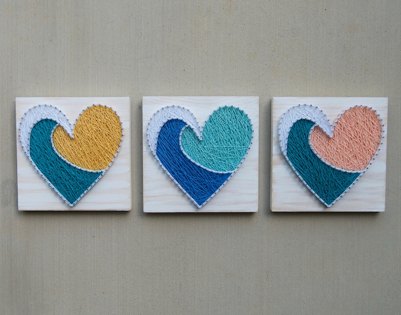 Wave String Art Beach House Decor Beach Decor Nautical - Etsy