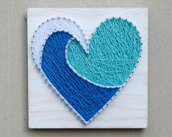 Wave String Art, Beach House Decor, Beach Decor, Nautical, Nautical ...