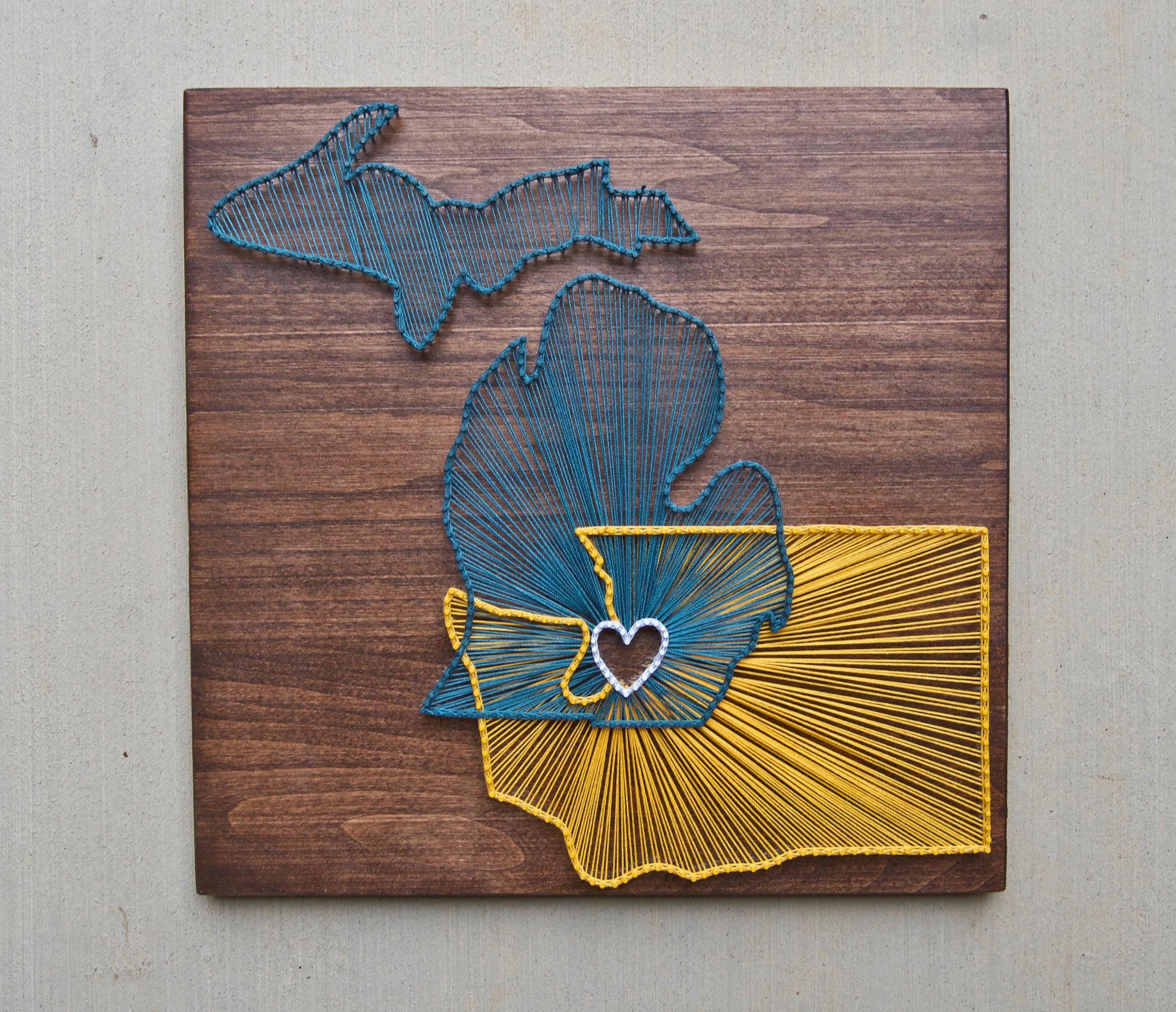 State String Art Two State String Art Home Decor College | Etsy