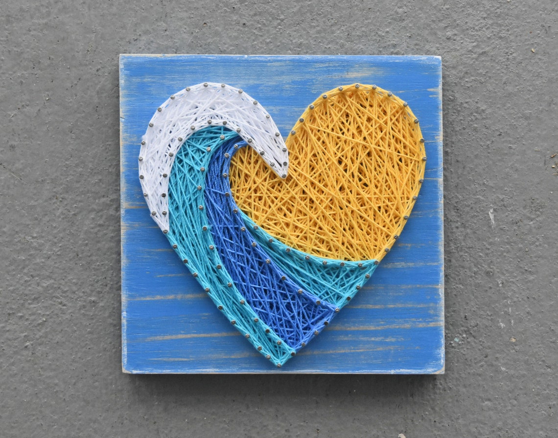 Wave String Art Beach House Decor Beach Decor Nautical | Etsy