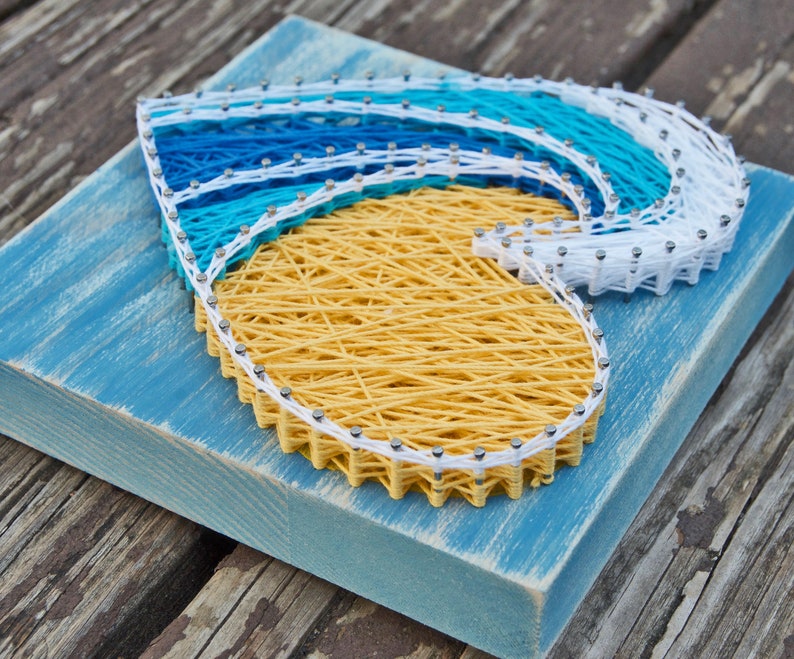 Wave String Art Beach House Decor Beach Decor Nautical | Etsy