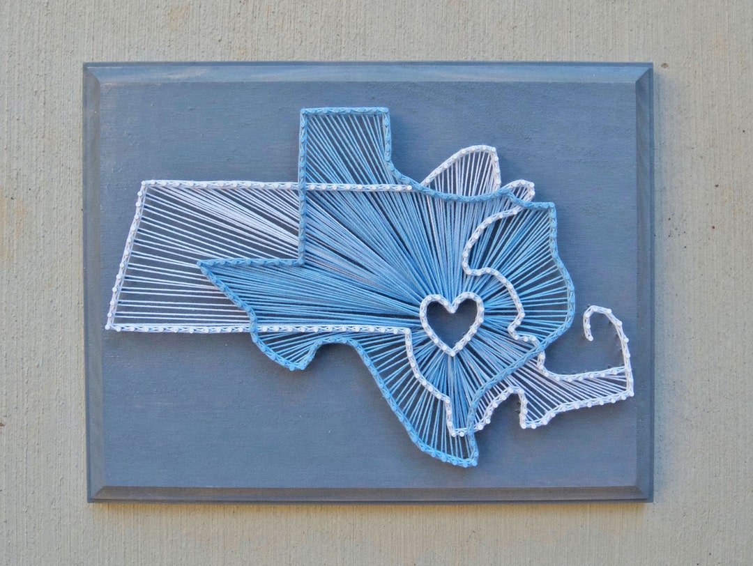 State String Art Two State String Art Home Decor College - Etsy