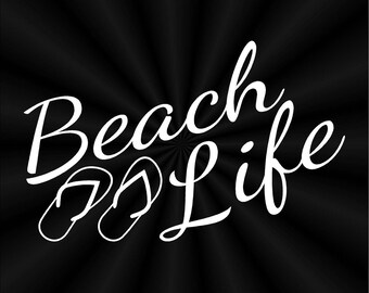 Beach Life Car Decal | Etsy
