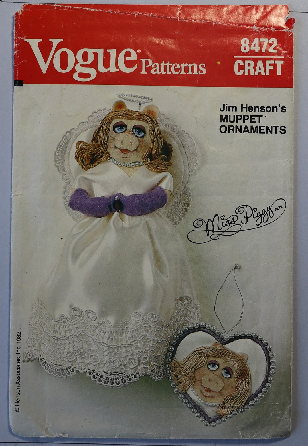 Vogue 8472. Miss Piggy Christmas Ornaments Pattern. Vintage 80s Muppet ...