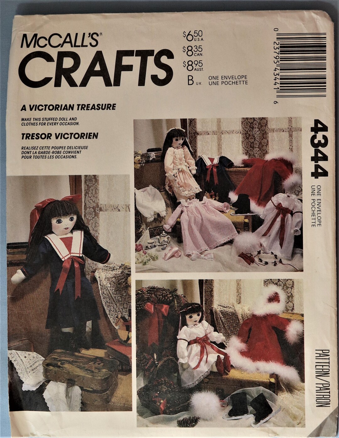 Mccall's 4344. Rag Doll and Clothes Pattern. Victorian Rag Doll and ...
