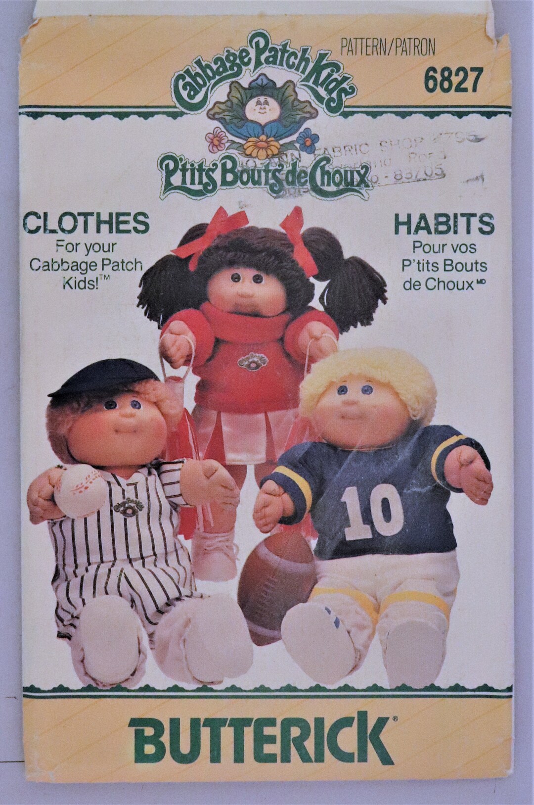 Butterick 6827. Cabbage Patch Kids Clothes Pattern. Cabbage Patch Kids ...
