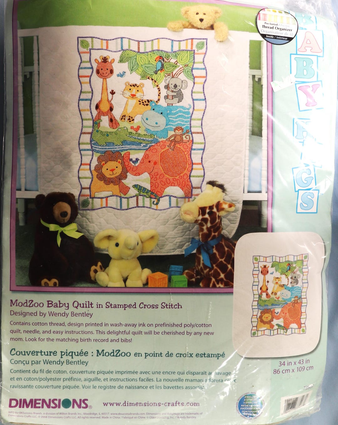 Dimensions Modzoo Baby Quilt Cross Stitch Kit. Cross Stitch Baby Quilt ...