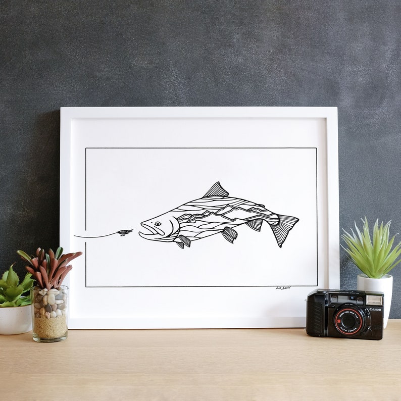 Dolly Varden Art Print Alaska Fish Art Fly Fishing Art - Etsy