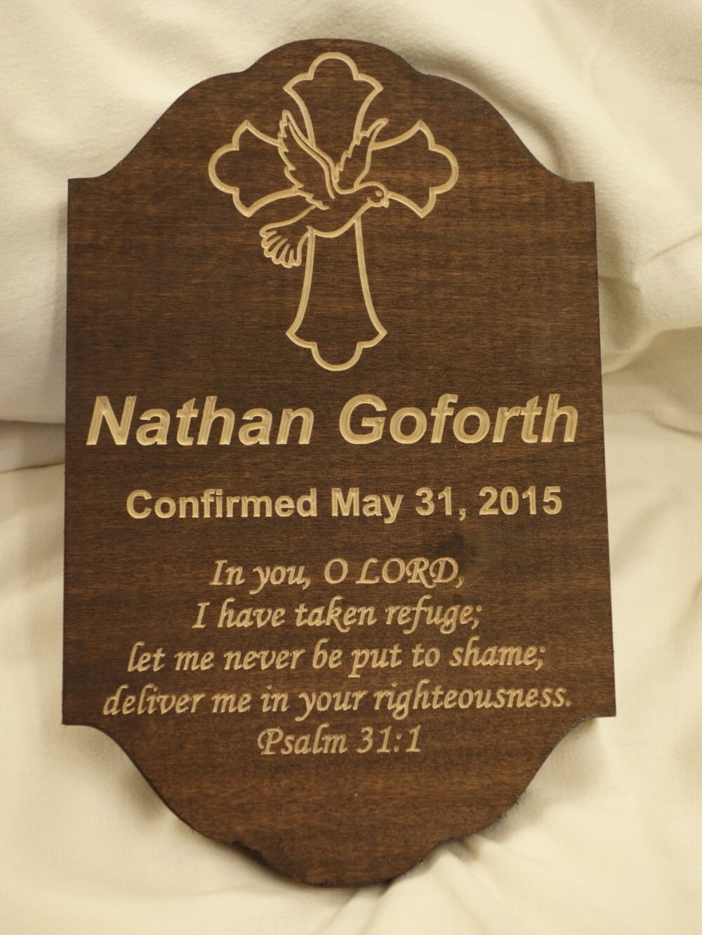 Inscribed Wooden Confirmation Plaque - Etsy