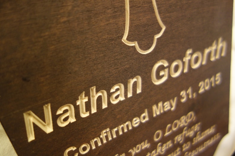 Inscribed Wooden Confirmation Plaque - Etsy