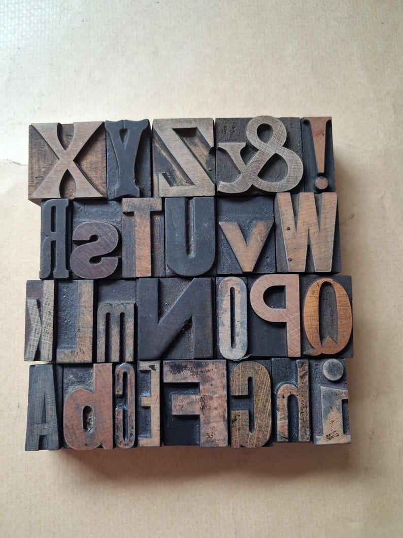 Letterpress Wooden Printing Blocks Each is 34mm High, Pick Your Letter ...