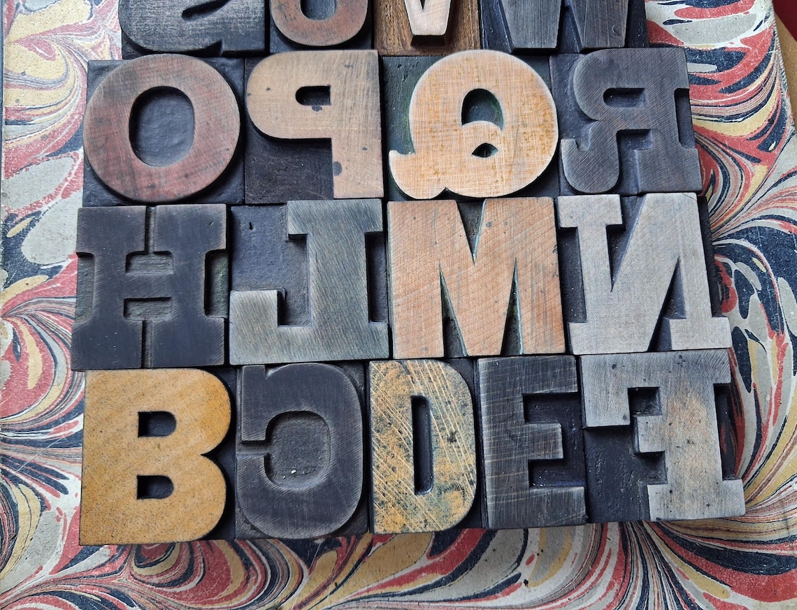 Letterpress Wooden Printing Blocks Each is 4.2cm High, Pick Your Letter ...