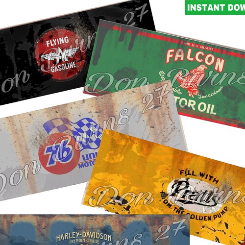 Vintage Oil Can Labels set of 5 Images - Etsy
