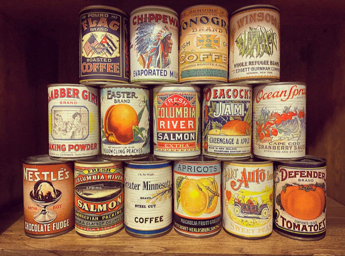 Campbells Soup Tin Can Labels Set of 7 Replica Digital Prints Soup Tin ...