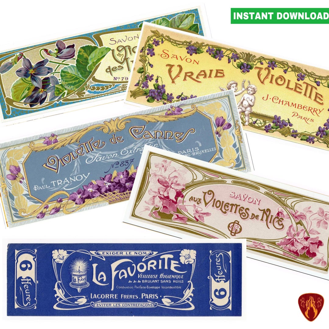 5 Floral Labels Vintage Wedding Table Centre Pieces Pot Label Paris ...
