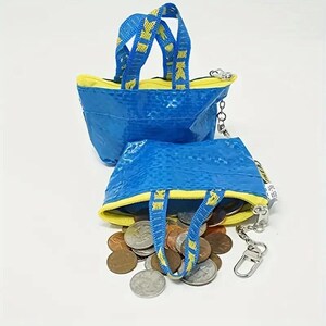 IKEA Bag Keychain Official KNÖLIG Shopping Bag Keyring Real Ikea Blue ...