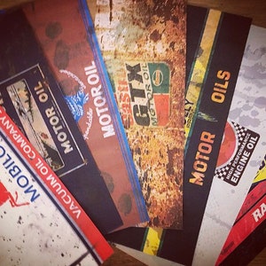 Motor Oil Can Labels Prints Rustic Petrol Motoring Racing Diesel Print ...