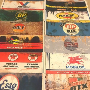 Motor Oil Can Labels Prints Rustic Petrol Motoring Racing Diesel Print ...