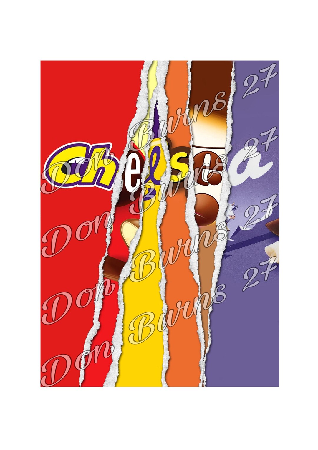 Chelsea Chocolate Wrappers Instant Download Pdf Football Chocolate Bar ...